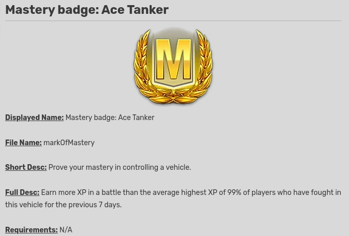 How many Mastery Badge: Ace Tanker. Medals do you have??? | Fandom