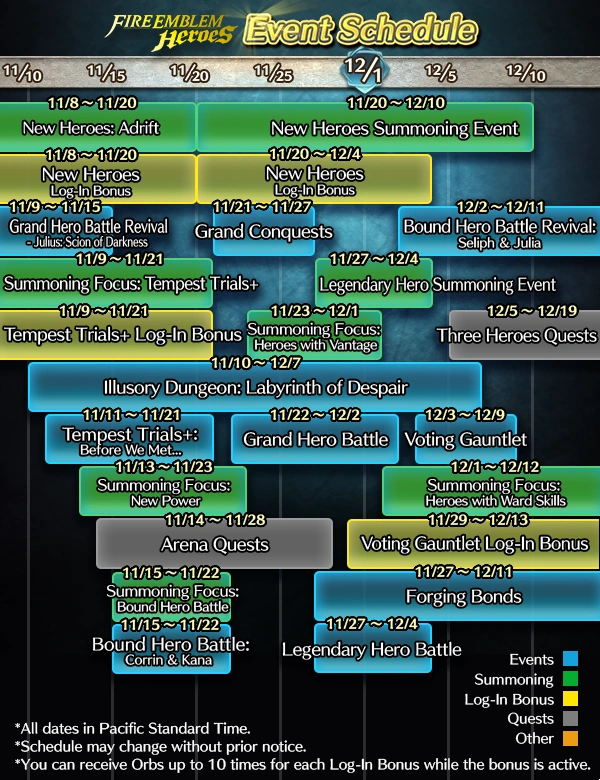 New Event Calendar Is Here! (Nov 2018) (Notification) - Fire Emblem ...