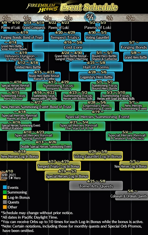 New Event Calendar Is Here! (Apr 2021) (Notification) - Fire Emblem ...