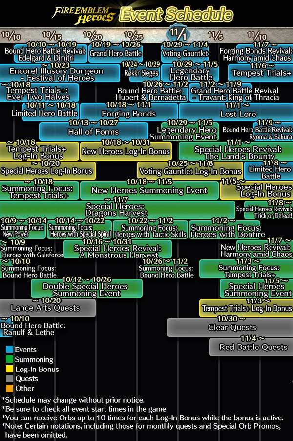 New Event Calendar Is Here! (Oct 2020) (Notification) - Fire Emblem ...