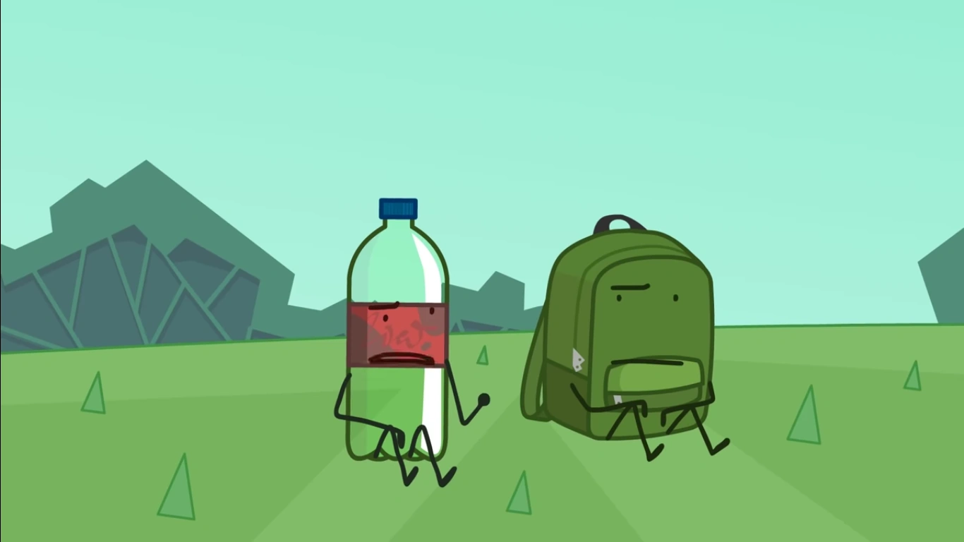 soda bottle? yes backpack? i dont think i can survive in this hfjone ...