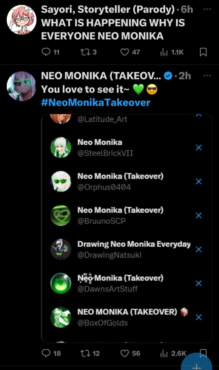 Neonika is hacking everyone’s twitter account and taking over and it’s so much fun to watch lmao ...