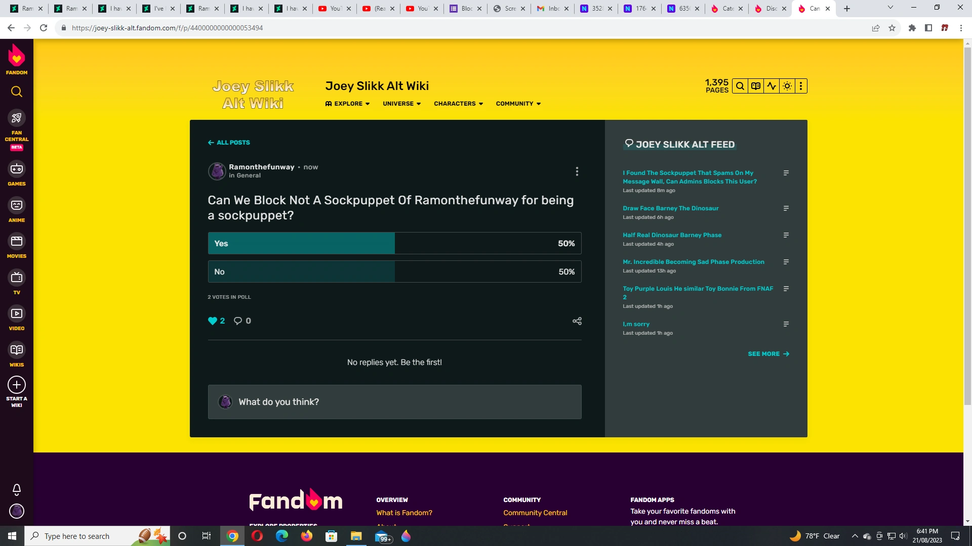 Oh My God, Not A Sockpuppet Of Ramonthefunway Chose No, While I Chose ...
