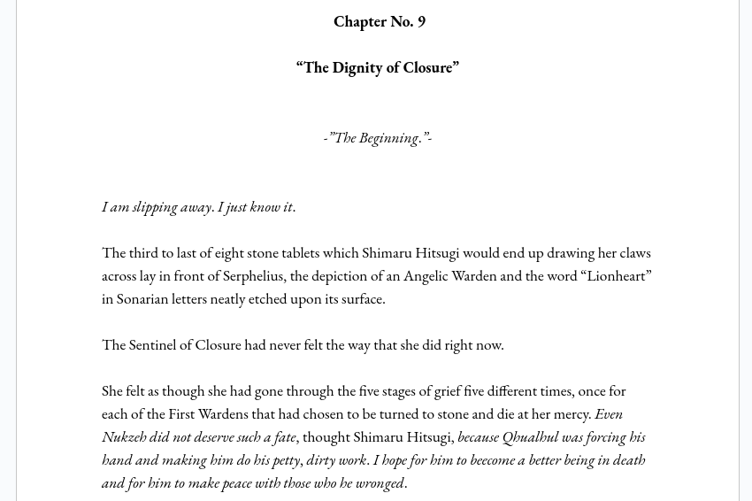 "Remember You Must Die." [Literature, Chapter No. 9: "The Last Act ...