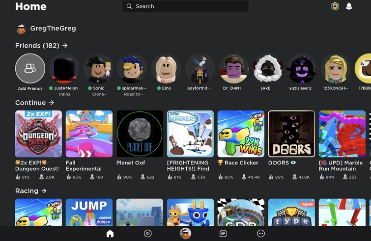 My roblox Home Screen | Fandom