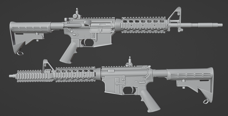 Remodeled M4a1 With Ras Handguard Ergo M4 Forward Rail Extension Kit