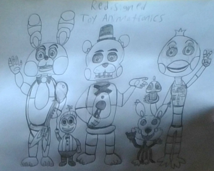 Heres also a drawing of the redisigned Toy Animatronics I made! | Fandom