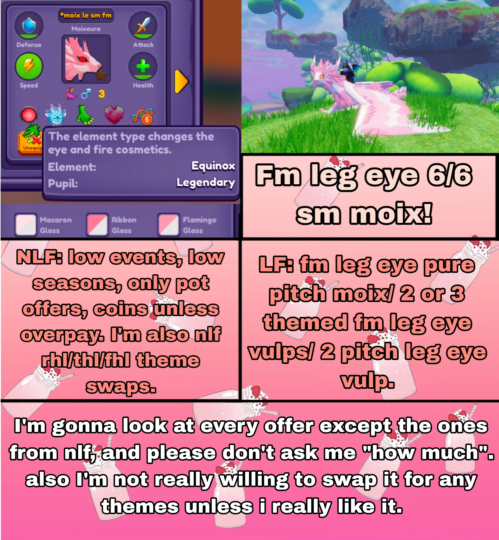 Trading/selling fm nova cosma and fm leg eye sm moix! | Fandom