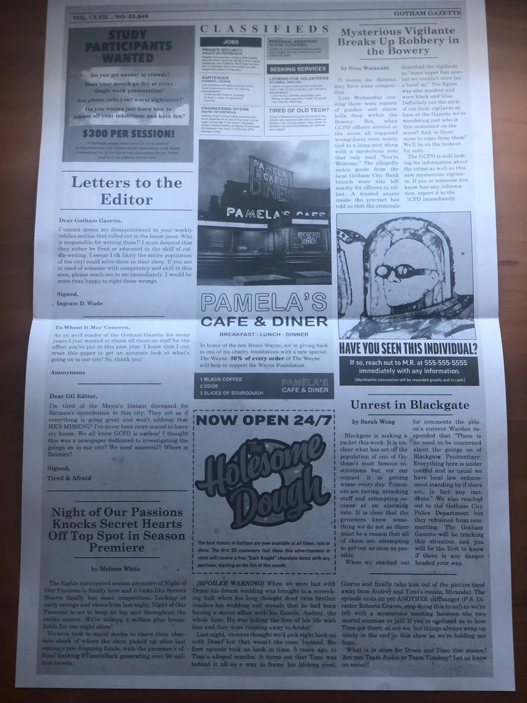 Full news article on Bruce Wayne death. | Fandom