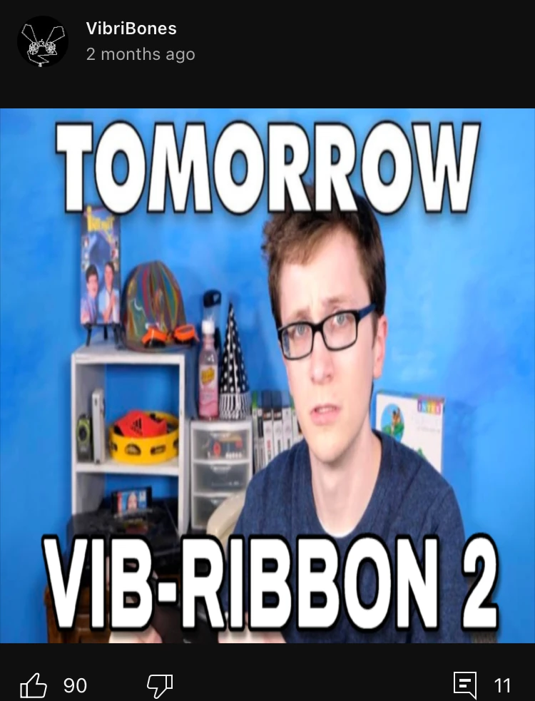 Also this is the origin of Vib Ribbon 2 in ganger's project don't know ...