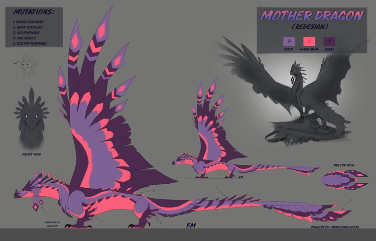 A showcase of every Mother Dragon redesign submitted so far (discord ...