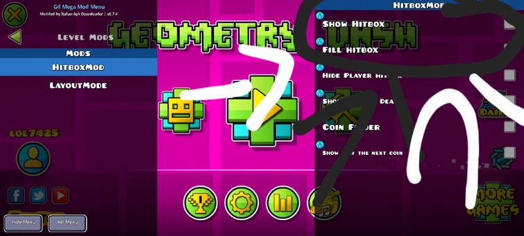 Does anyone know a gd mobile free hack with a show hitboxes hack? | Fandom