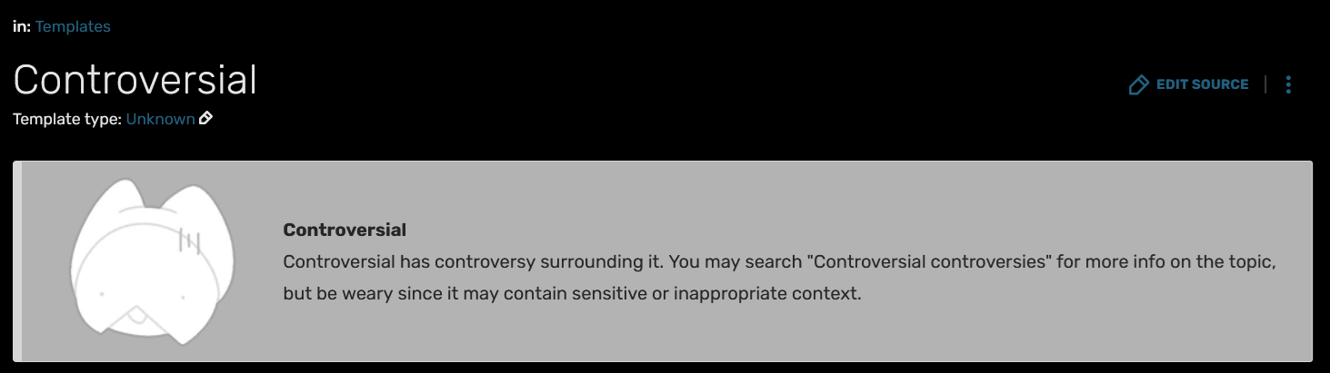 Request: Replace "Controversial" Template's Image? | Fandom