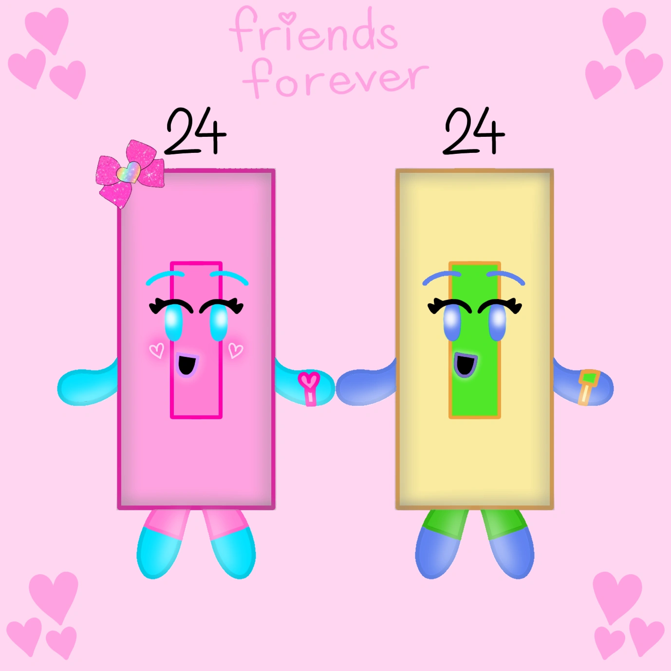 My Numberblock OC and the official Numberblock 24 are friends forever💗 ...