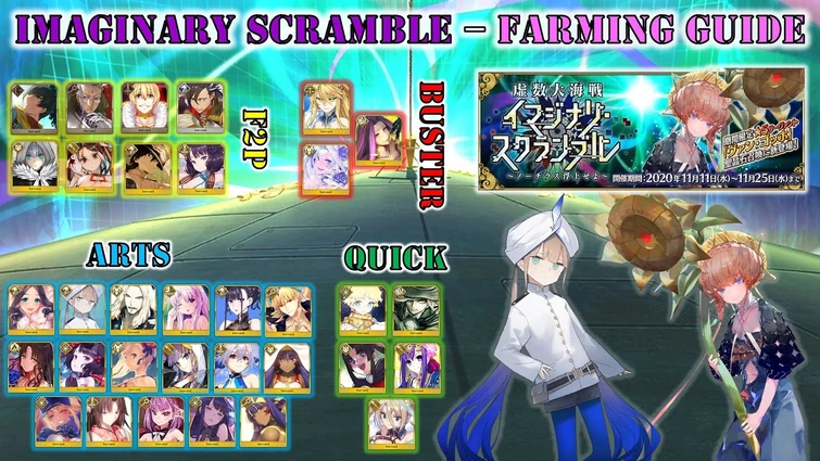 FGO NA – Imaginary Scramble – Farming Guide (Buster-Quick-Arts-F2P DPS) | Fandom