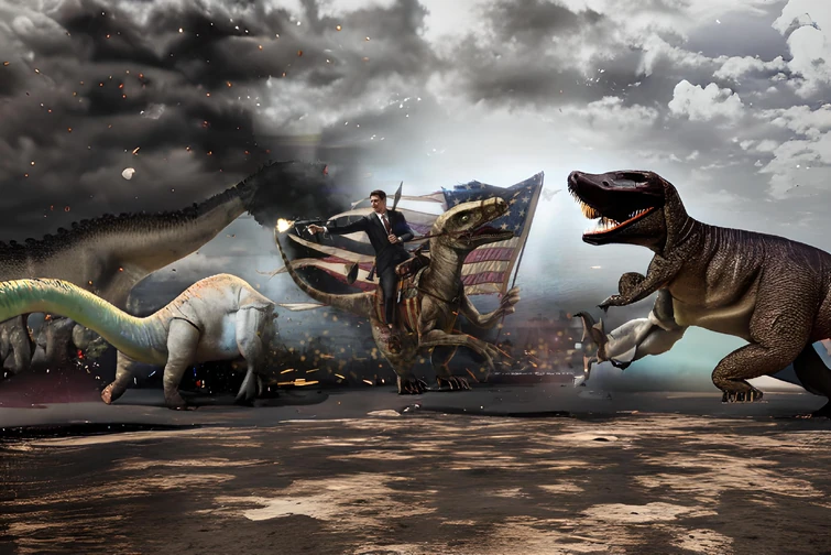 reagan starting the dinosaur extinction 66M years ago colorized, upvote ...