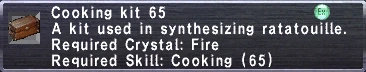 Cooking Kit 65 | FFXIclopedia | Fandom