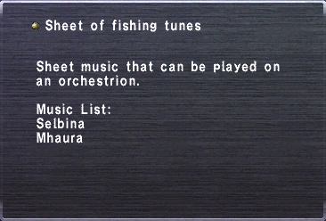 Sheet of fishing tunes | FFXIclopedia | Fandom