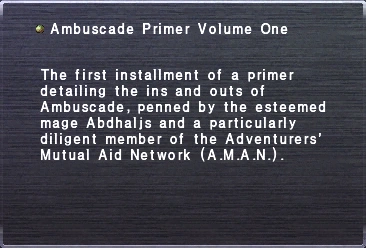 Ambuscade Primer Volume One | FFXIclopedia | Fandom