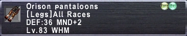 Orison Pantaloons | FFXIclopedia | Fandom