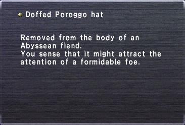 Doffed Poroggo hat | FFXIclopedia | Fandom