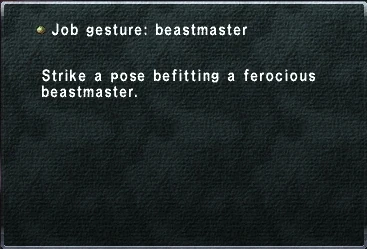 Job gesture: beastmaster | FFXIclopedia | Fandom