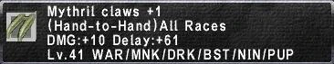 Mythril Claws +1 | FFXIclopedia | Fandom