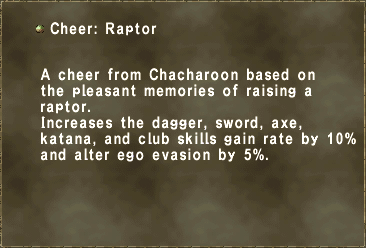 Cheer: Raptor | FFXIclopedia | Fandom