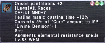 Orison Pantaloons +2 | FFXIclopedia | Fandom