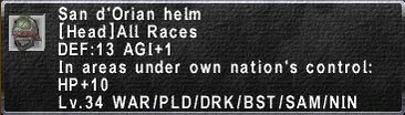 San d'Orian Helm | FFXIclopedia | Fandom