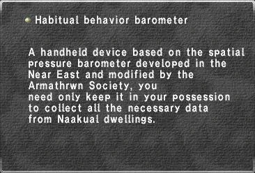 Habitual behavior barometer | FFXIclopedia | Fandom