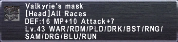 Valkyrie's Mask | FFXIclopedia | Fandom