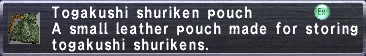 Togakushi Shuriken Pouch | FFXIclopedia | Fandom
