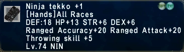 Ninja Tekko +1 | FFXIclopedia | Fandom