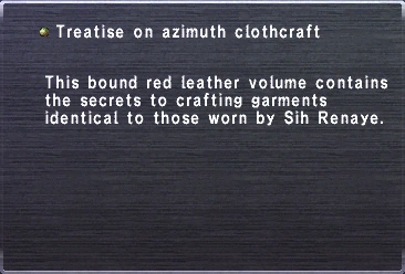 Treatise on azimuth clothcraft | FFXIclopedia | Fandom
