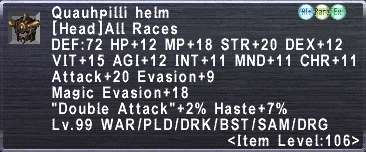 Quauhpilli Helm | FFXIclopedia | Fandom