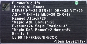 Pursuer's Cuffs | FFXIclopedia | Fandom