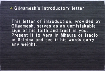 Gilgamesh's introductory letter | FFXIclopedia | Fandom
