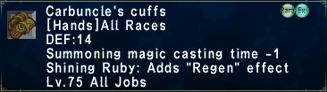Carbuncle's Cuffs | FFXIclopedia | Fandom