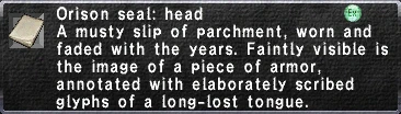 Orison Seal: Head | FFXIclopedia | Fandom