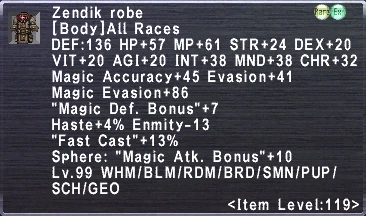 Zendik Robe | FFXIclopedia | Fandom