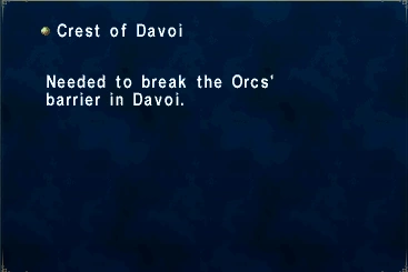 Crest of Davoi (Key Item) | FFXIclopedia | Fandom