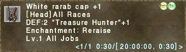 White Rarab Cap +1 | FFXIclopedia | Fandom