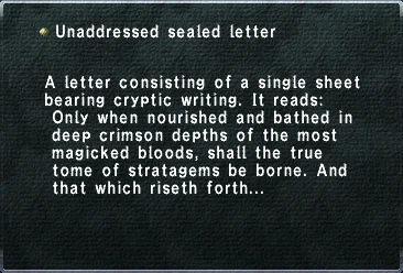 Unaddressed Sealed Letter | FFXIclopedia | Fandom