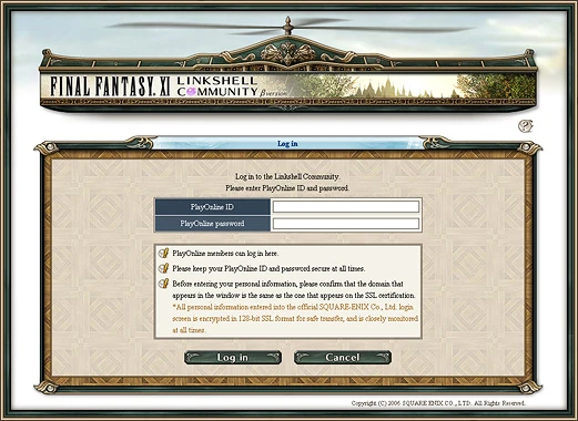 2006 - (11/28/2006) Linkshell Community Beta Version Update/Auto-Login | FFXIclopedia | Fandom