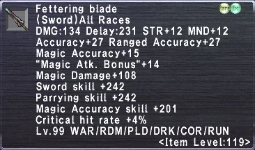 Fettering Blade | FFXIclopedia | Fandom