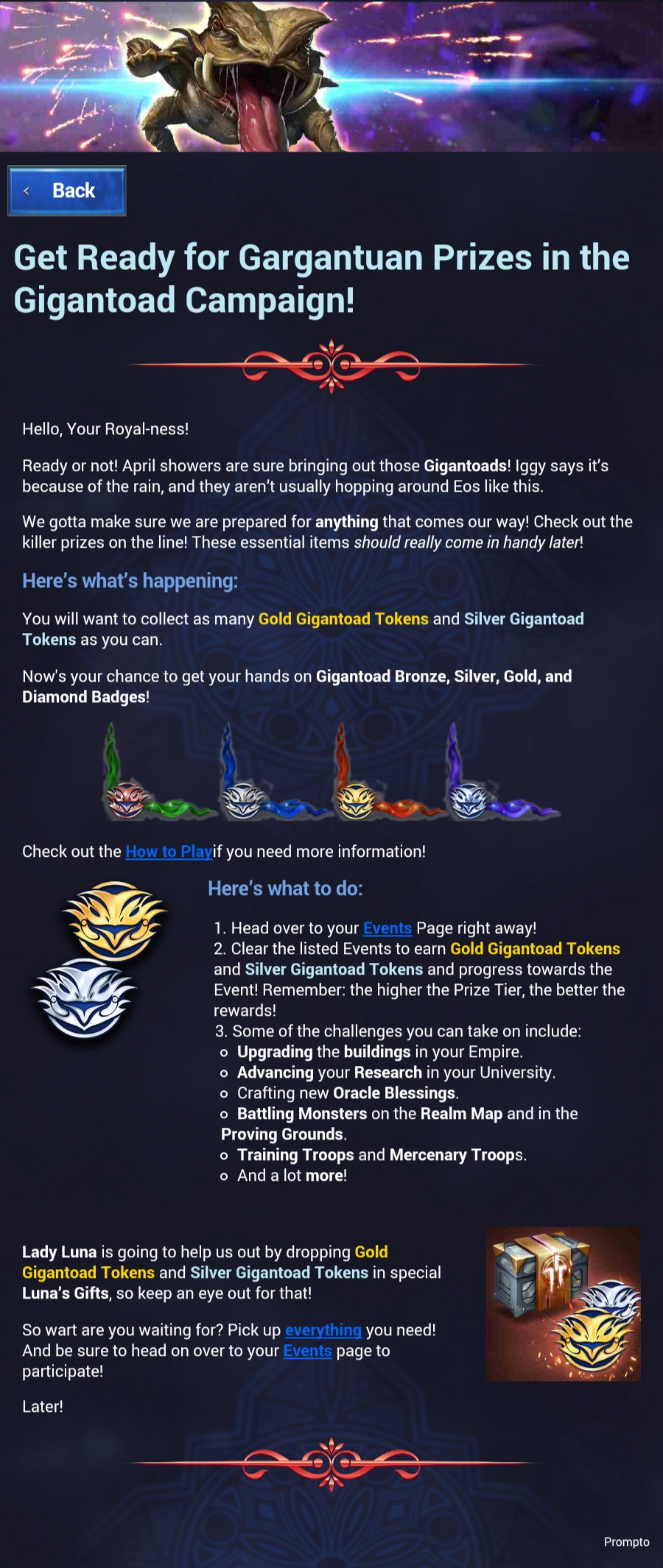 Gigantoad Event - Final Fantasy XV: A New Empire Wiki