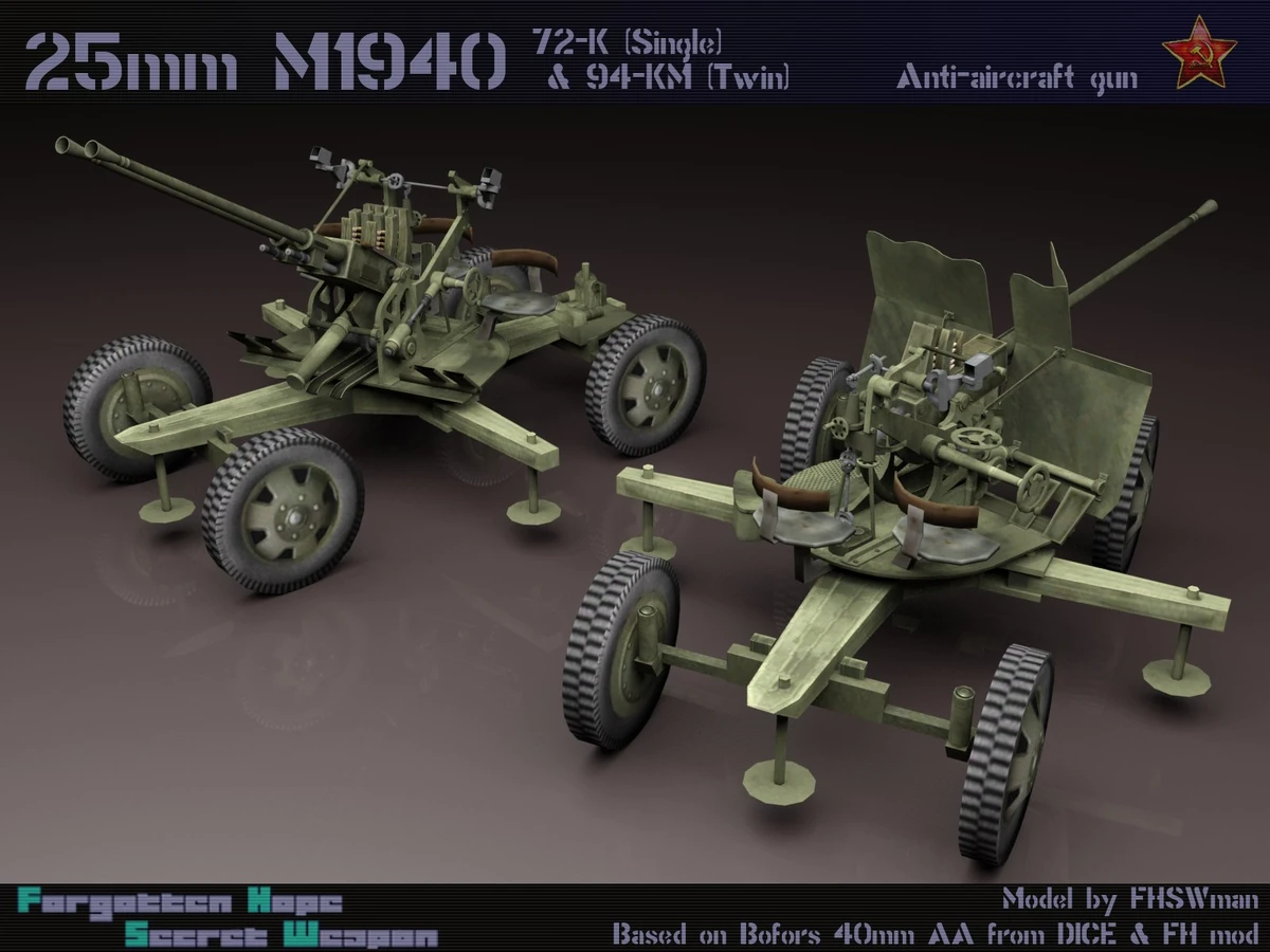 25 mm AA gun M1940 | Forgotten Hope Secret Weapon Wiki | Fandom