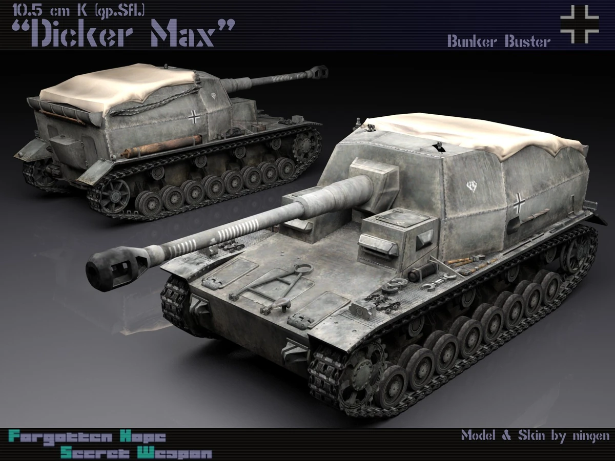 Dicker Max 10.5 cm Pz. Sfl. IVa | Forgotten Hope Secret Weapon Wiki ...