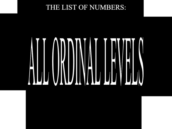 The List Of Numbers (All Ordinal Levels)/Part 1 | Fictional Googology ...